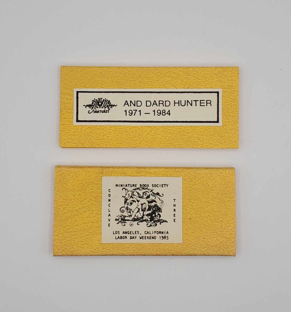 Checklist of Dard Hunter Books from REM Miniatures | Booksby Press